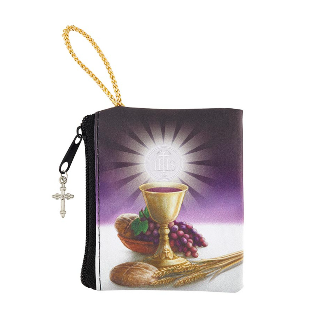 Boy's "Bread of Life" First Communion Eucharist Rosary, Case & Book Set ...