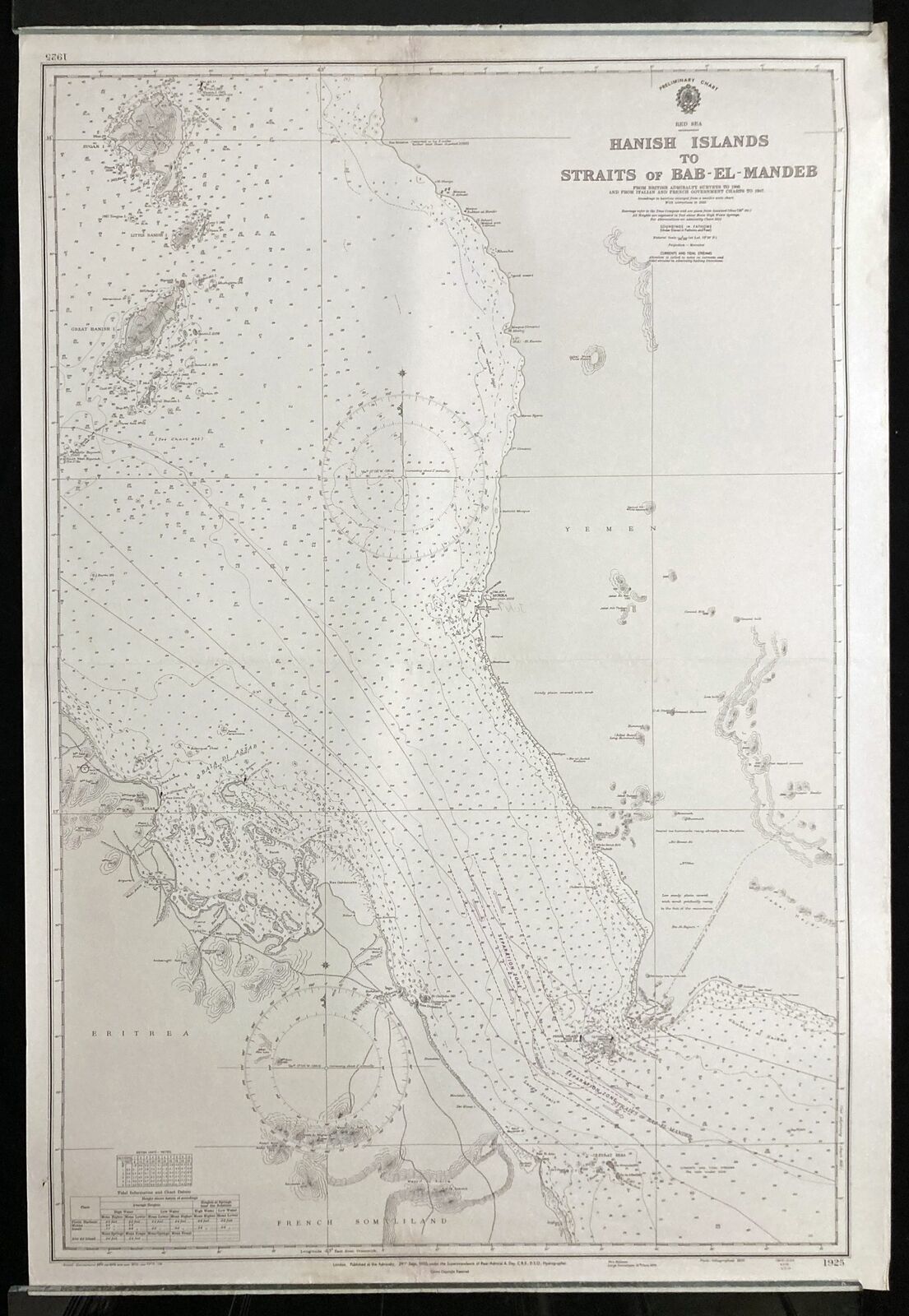 Nautical Map Hanish Islands Straits of Bab-El-Mandeb Red Sea Admiralty ...