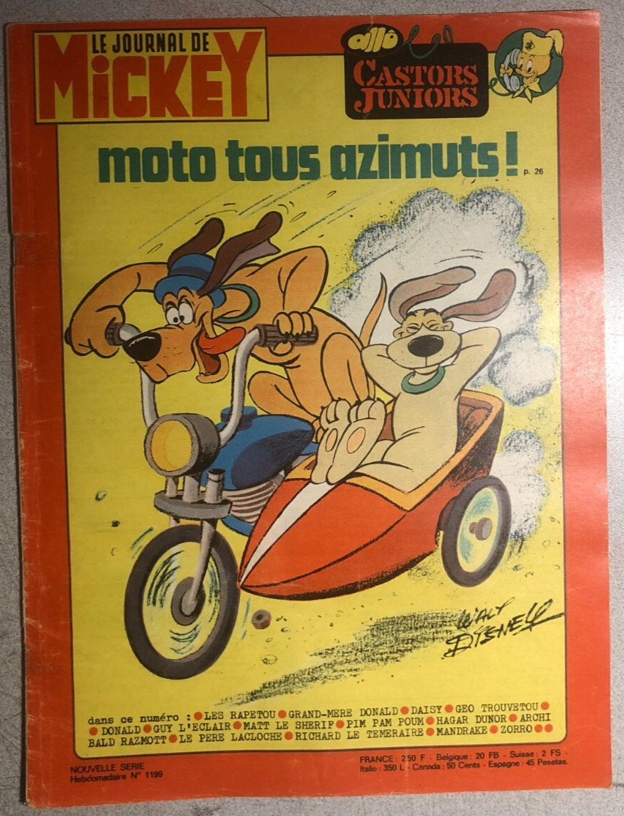 LE JOURNAL DE MICKEY Mouse #1199 (1975 France) comic magazine Zorro VG ...
