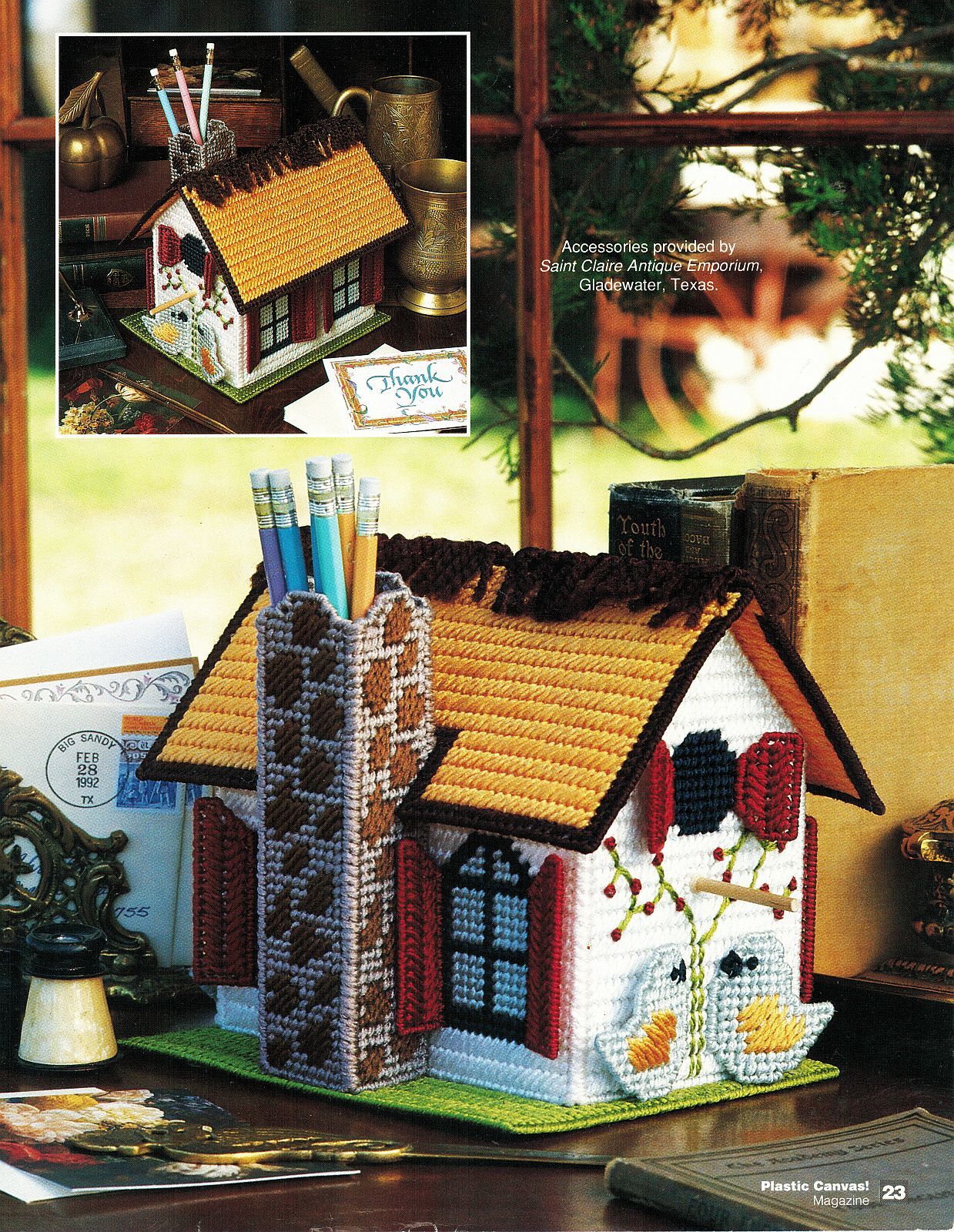 Plastic Canvas Bluebird Cottage Tissue Pencil Box Blue Jay Door Sign ...