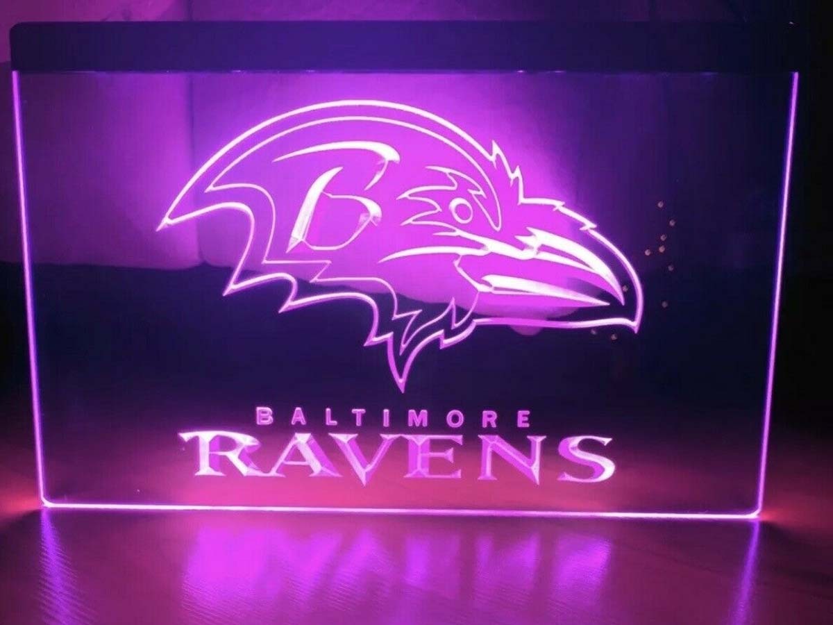 Baltimore Ravens LED Neon Sign Hang Signs Wall Home Decor, Room, Craft ...