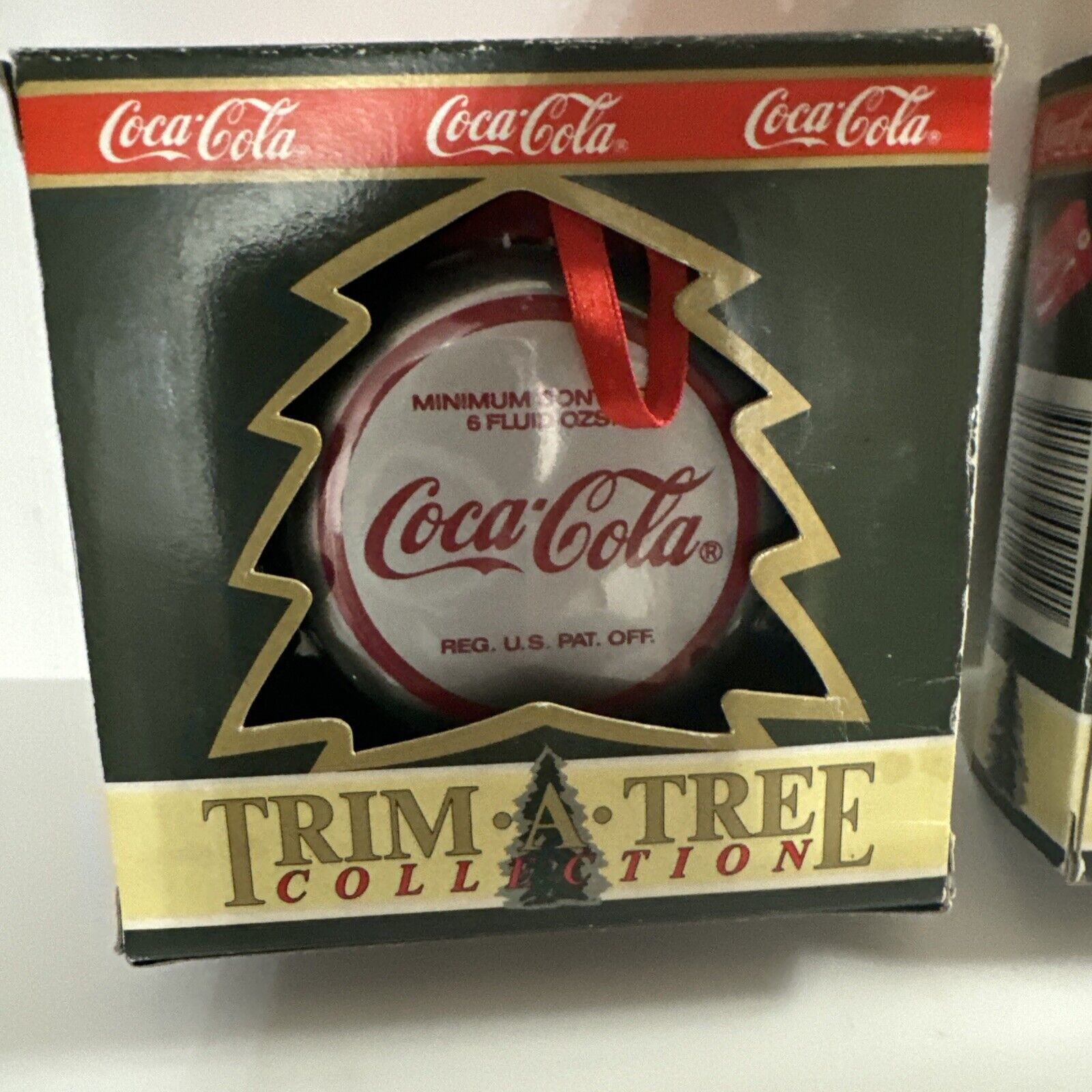 Lot of 2 Coca Cola Christmas Ornament Bottle Cap Trim A Tree Santa Soda ...
