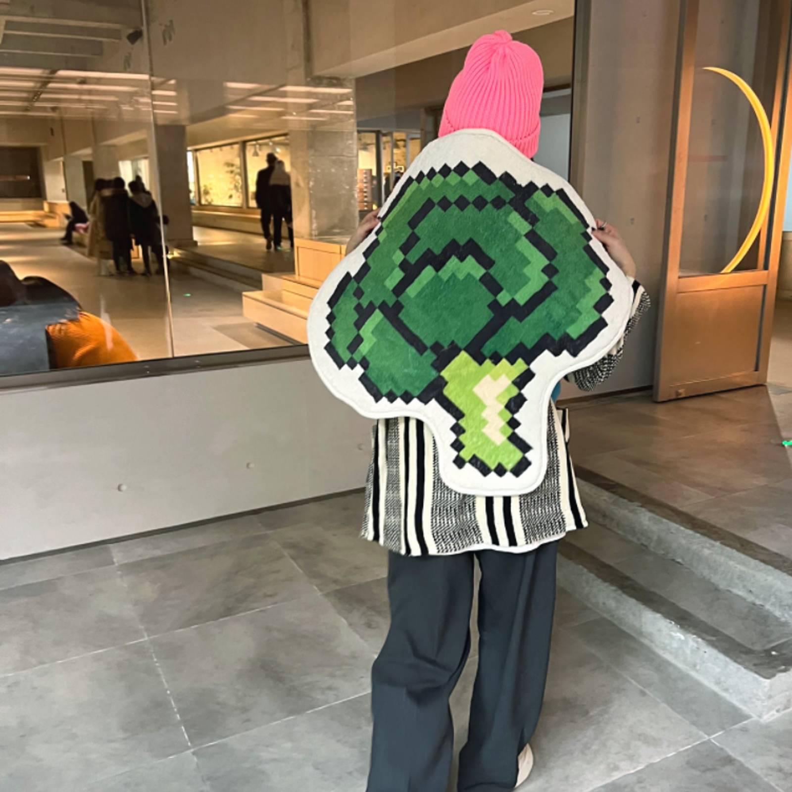 Irregular Green rug,broccoli bedroom rug,cute cartoon pixel rug,green ...