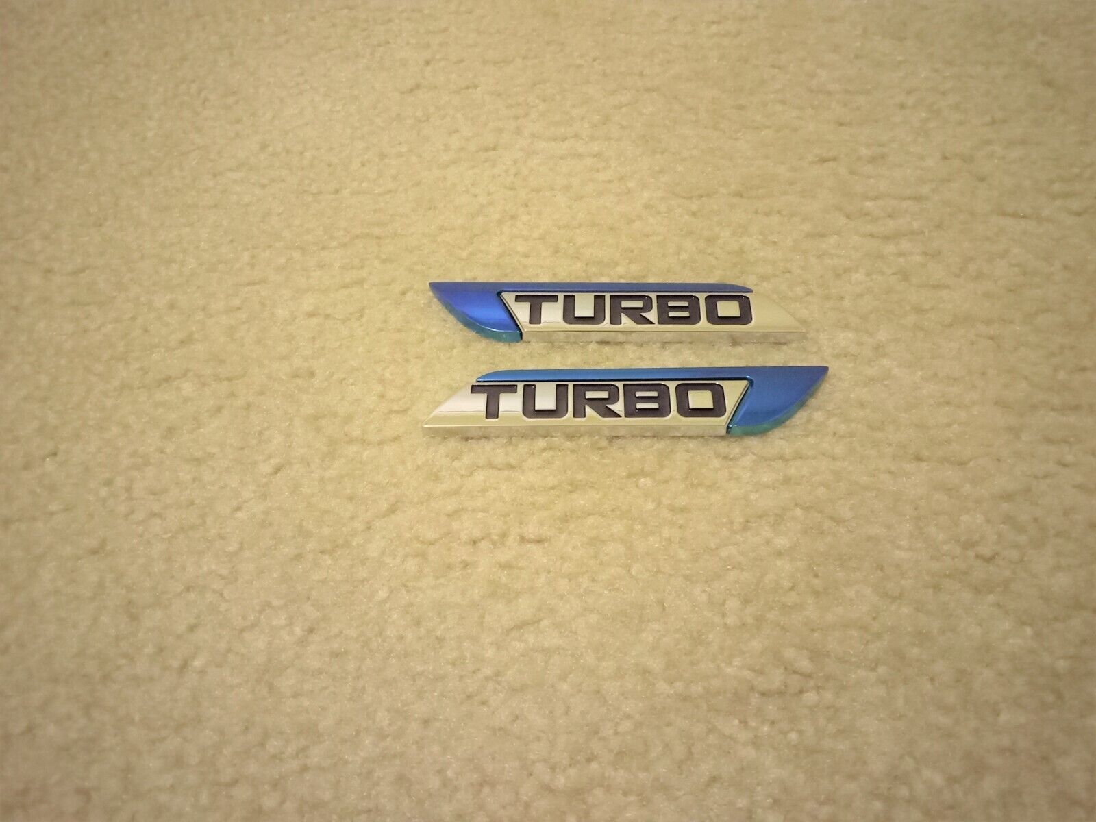 2 Turbo Emblems Badges Chrome & Anodized Blue Truck SUV Car UTV Metal ...
