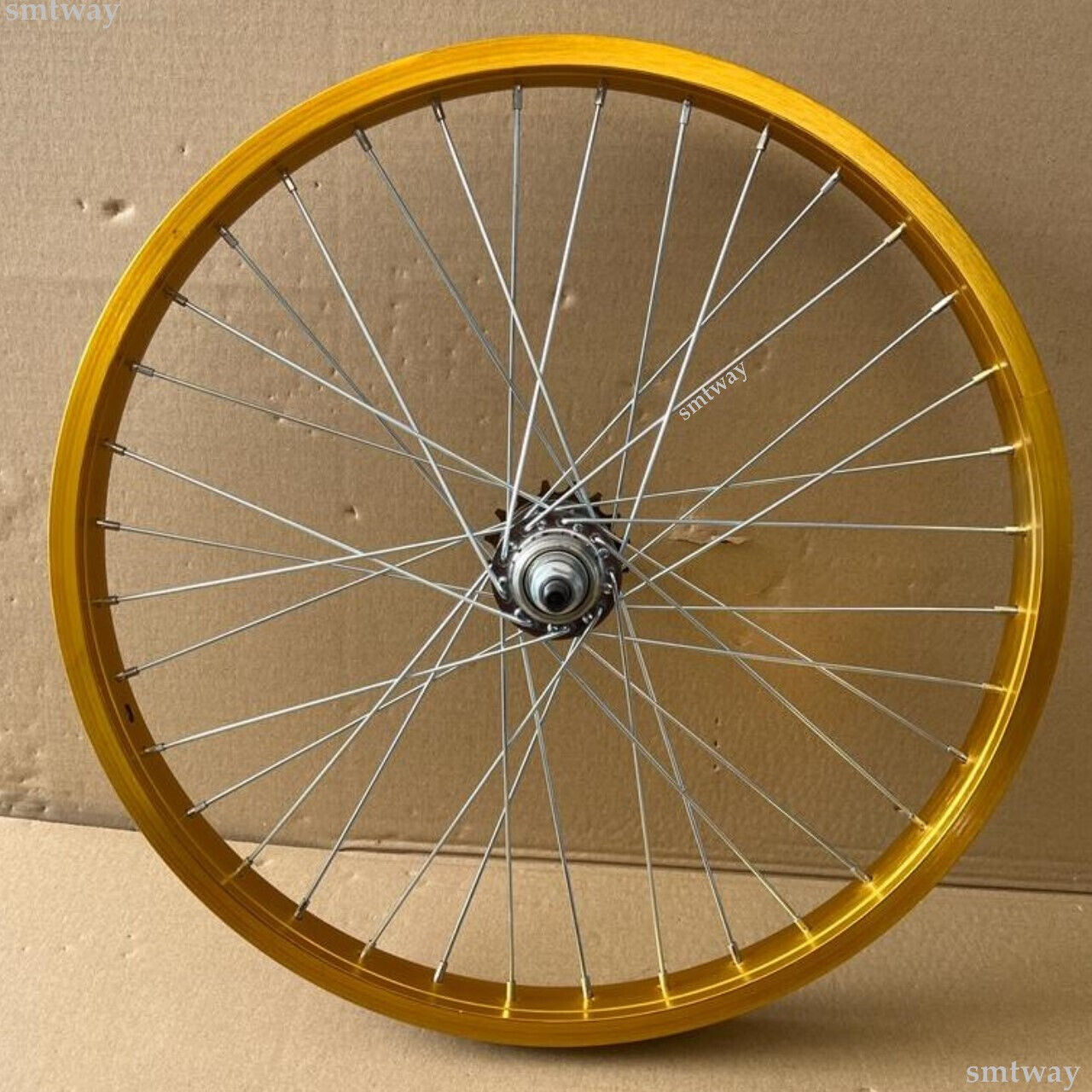 Classic 20" BMX Bike Wheelset GOLD Front and Rear Freewheel 16T Sealed ...