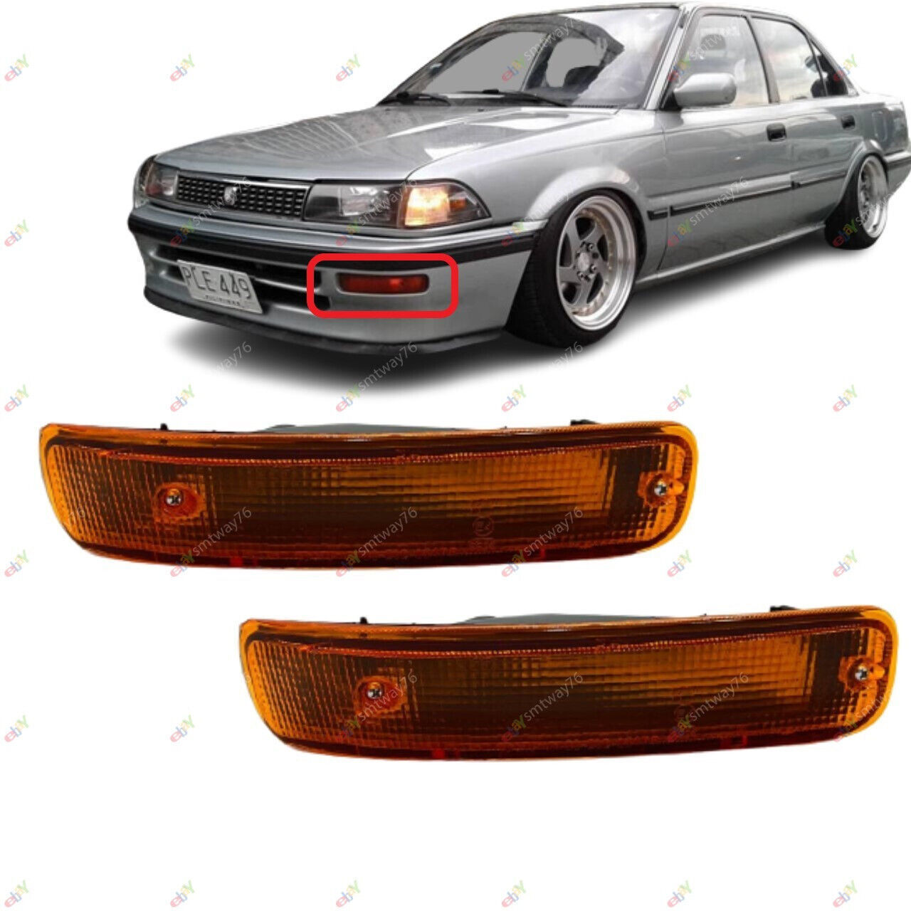 TOYOTA COROLLA TWINCAM AE92 BUMPER CORNER LIGHTS LAMP FRONT LAMP ASSY ...