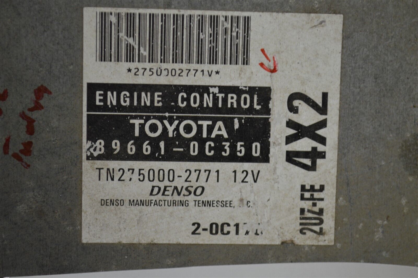 01-02 Toyota Tundra 8 cyl 4x2 Engine Control Unit ECU 896610C350 Module ...