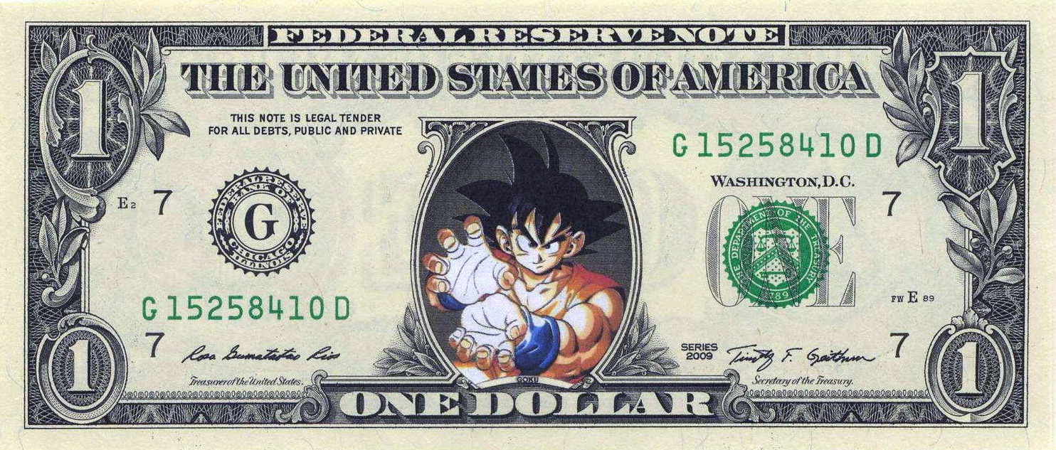 Dragon Ball Z GOKU Real Dollar Bill Cash Money Collectible Memorabilia ...