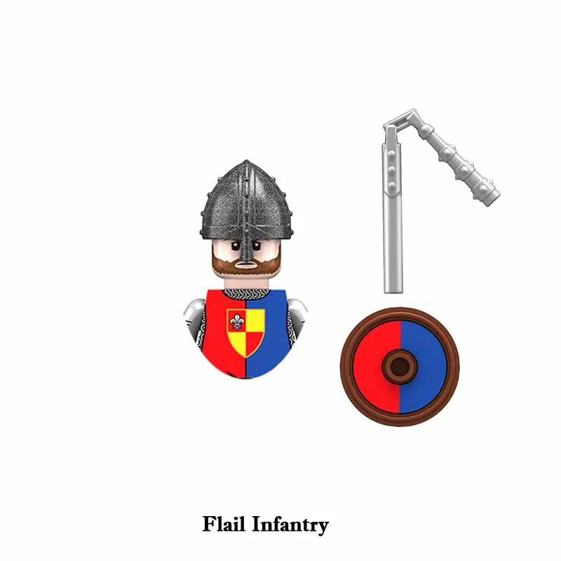 Medieval English Civil War Soldiers Building Blocks Toy (Flail Infantry ...