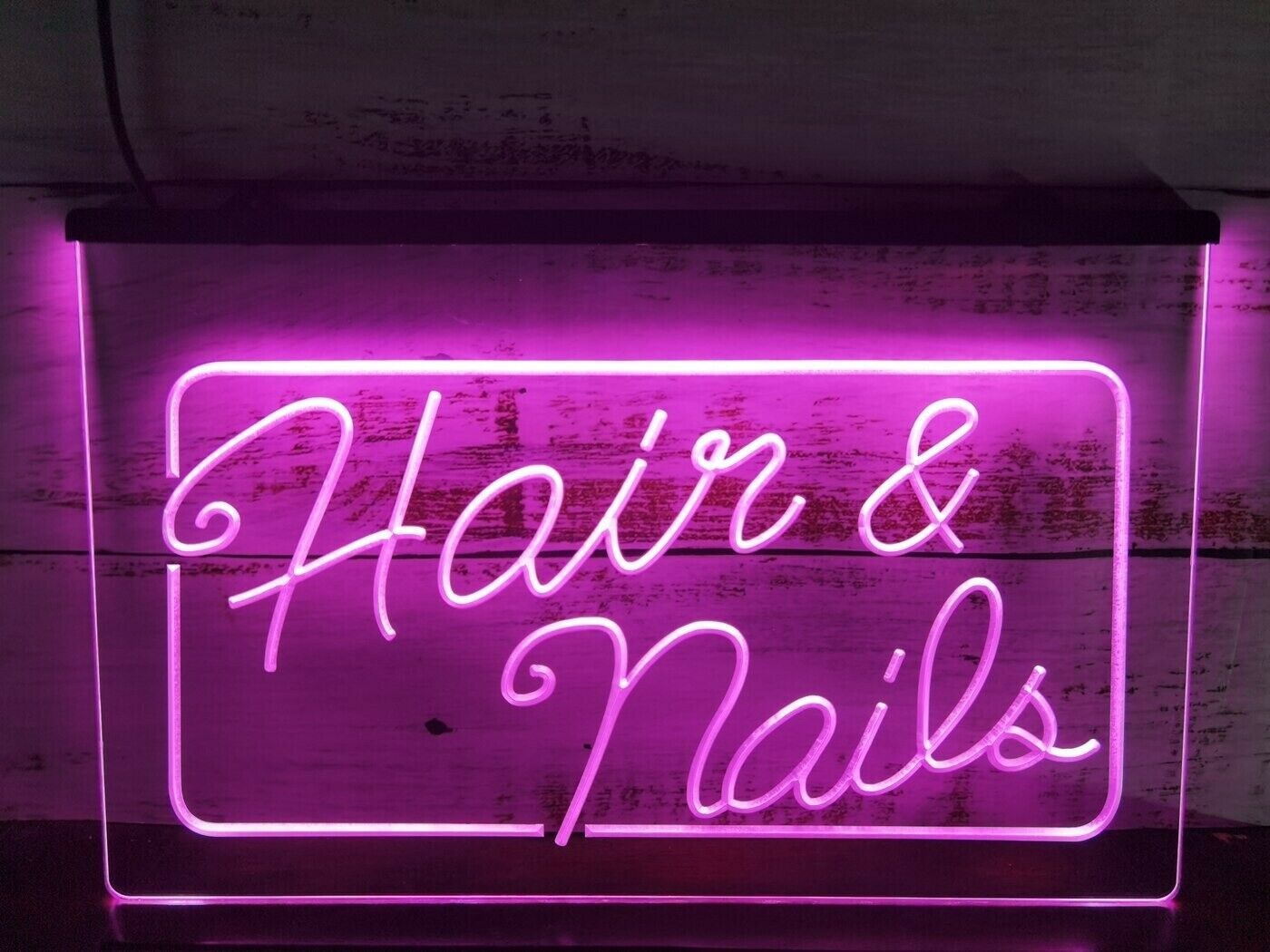 Hair & Nails Led Neon Sign Hang Signs Wall Beauty Salon Luminous Craft ...