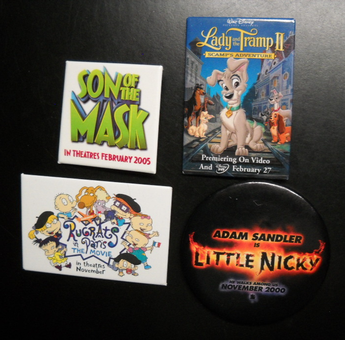 Movie Promotion Pins Son Of The Mask Lady and the Tramp II Rugrats ...