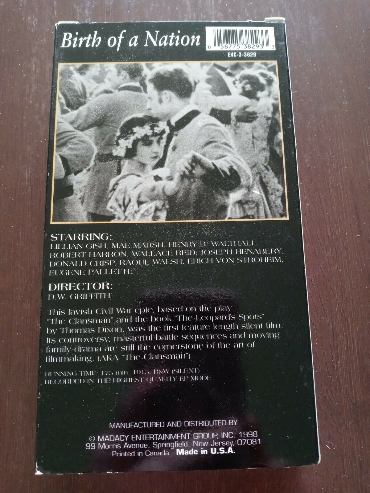 D.W. Griffith "Birth of a Nation" VHS 1998 EXCELSIOR Hollywood GOLD ...
