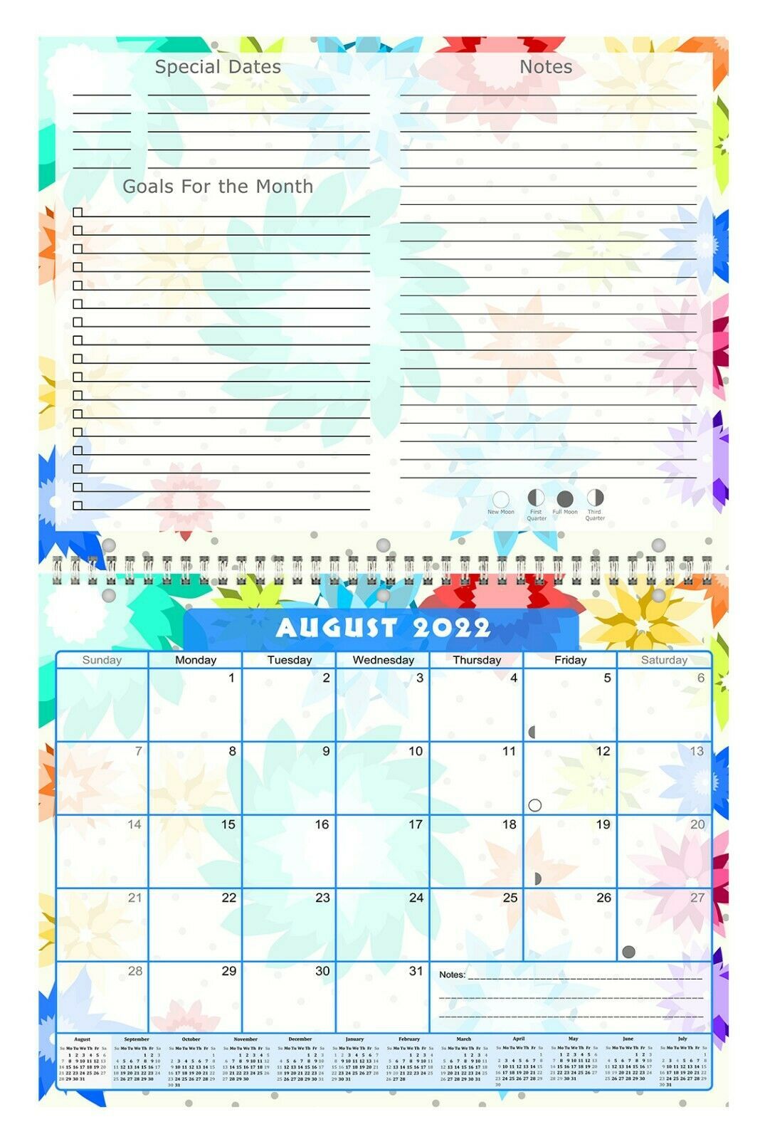 2022 - 2023 Academic Year 12 Months Student Calendar / Planner for Wall ...