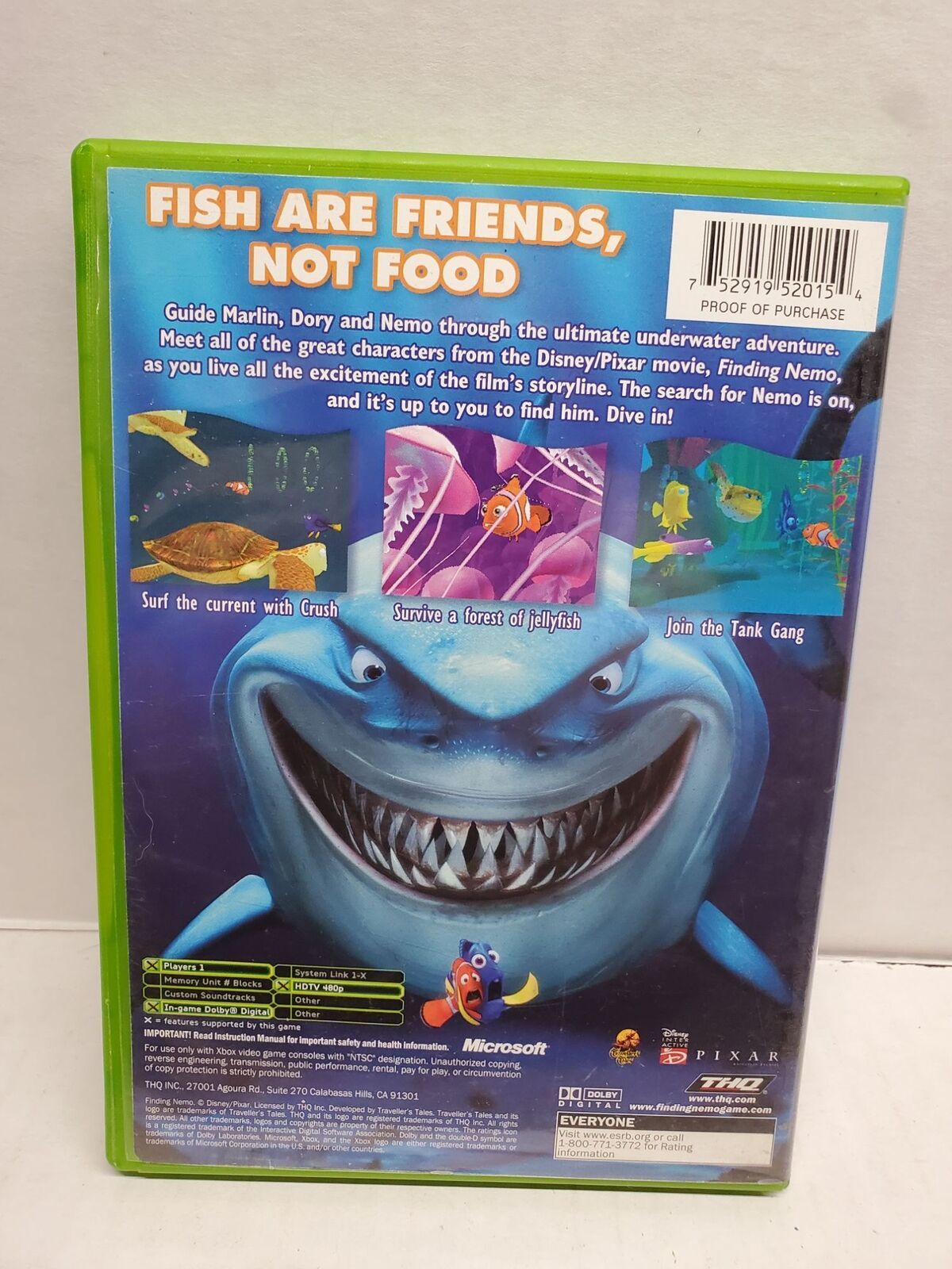 THQ Disney Pixar Finding Nemo Video Game for XBox - Video Games