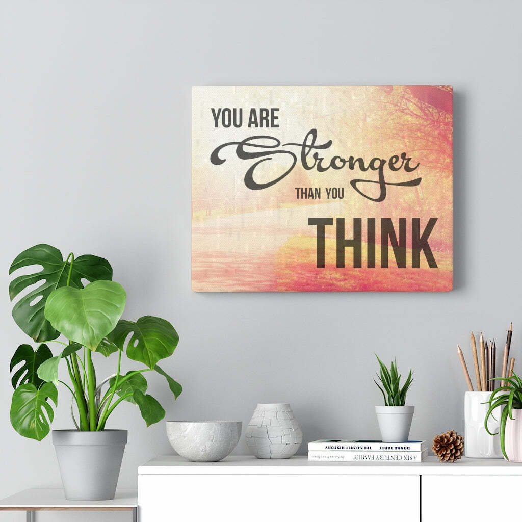 Inspirational Wall Art You Are Stronger Than You Think Pink Wall Art ...