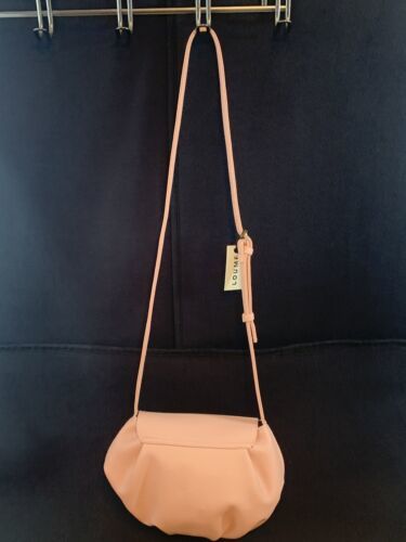 NEW! LOUME Shoulder Bag Pink Faux Leather Handbag Crossbody Womens ...