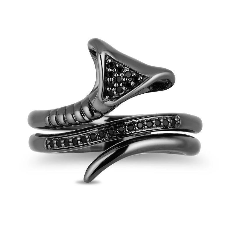 Enchanted Disney Villains Maleficent Jafar Diamond Black Rhodium ...