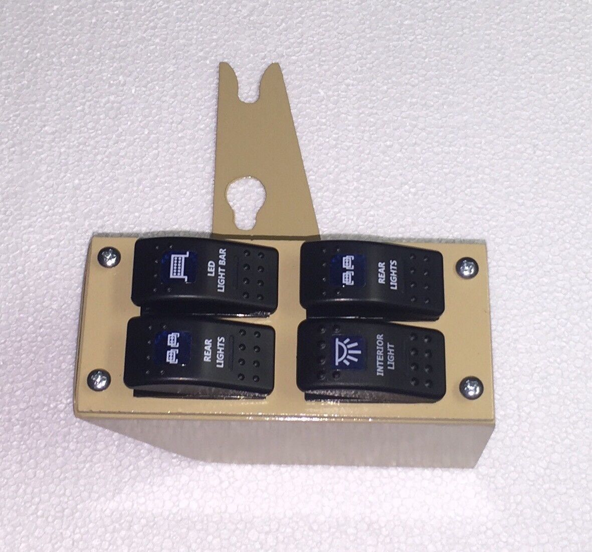 LIGHTED ROCKER SWITCH PANEL 4 GANG - NO SWITCHES - TAN H1 HUMVEE M998 ...