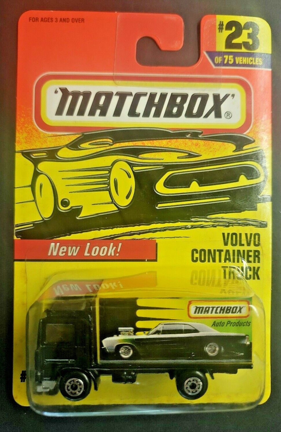1996 Matchbox Volvo Container Truck #23 of 75 Black Cargo Truck HW4 ...