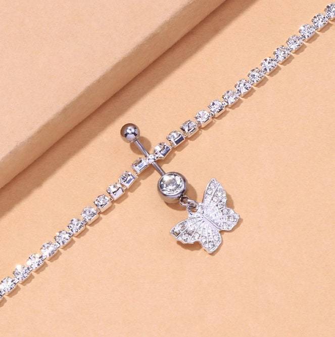 Sexy Belly Butterfly Belly Button Nail Women Charm Lounger Piercing ...