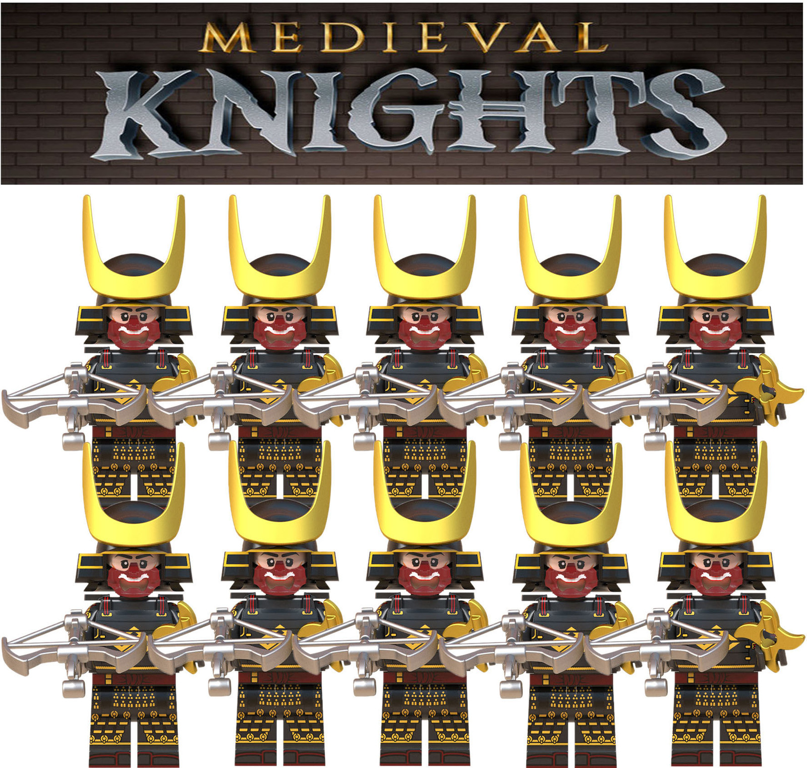 Medieval Knights Custom Japanese Samurai 10pcs Set K - Building Toy ...