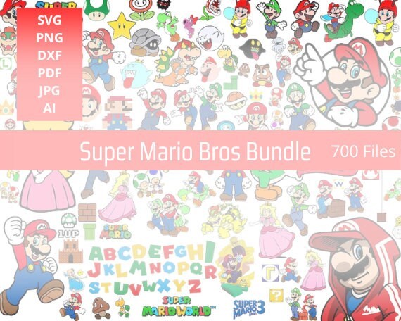 MEGA 300 Bundle Mario Bros Digital Set - Clipart images - Super Mario ...