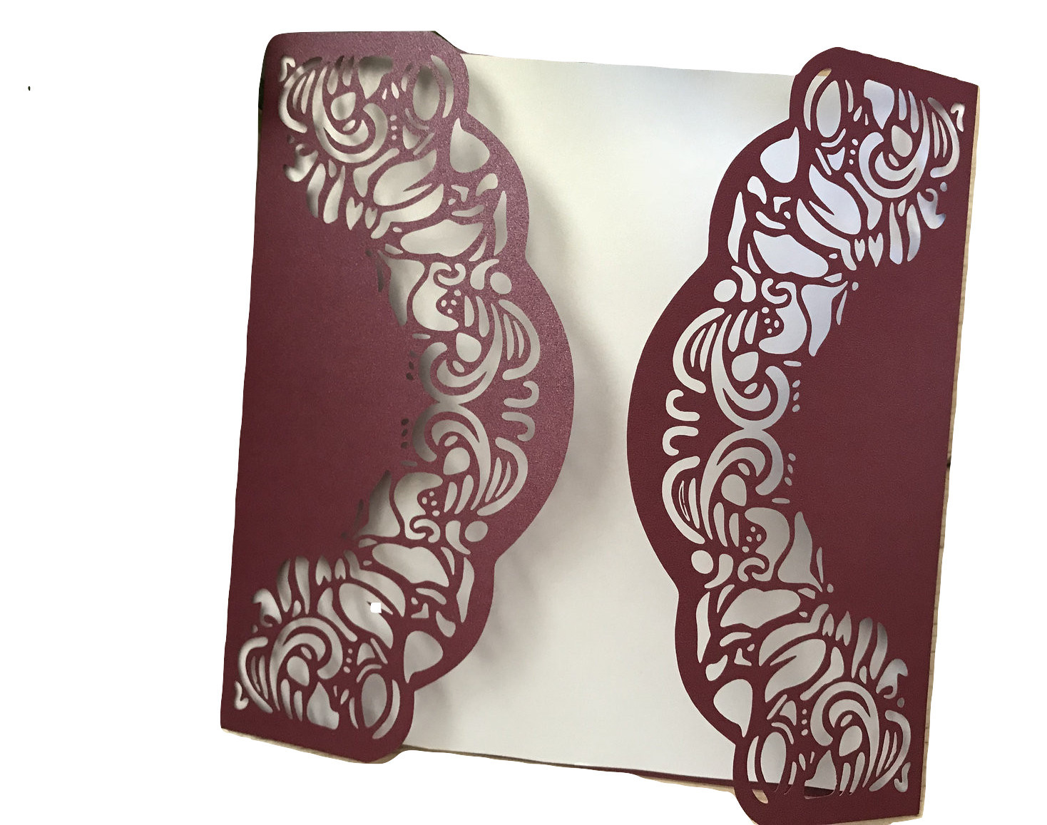50pcs Burgundy Red laser cut Wedding invitations,Bridal Shower ...