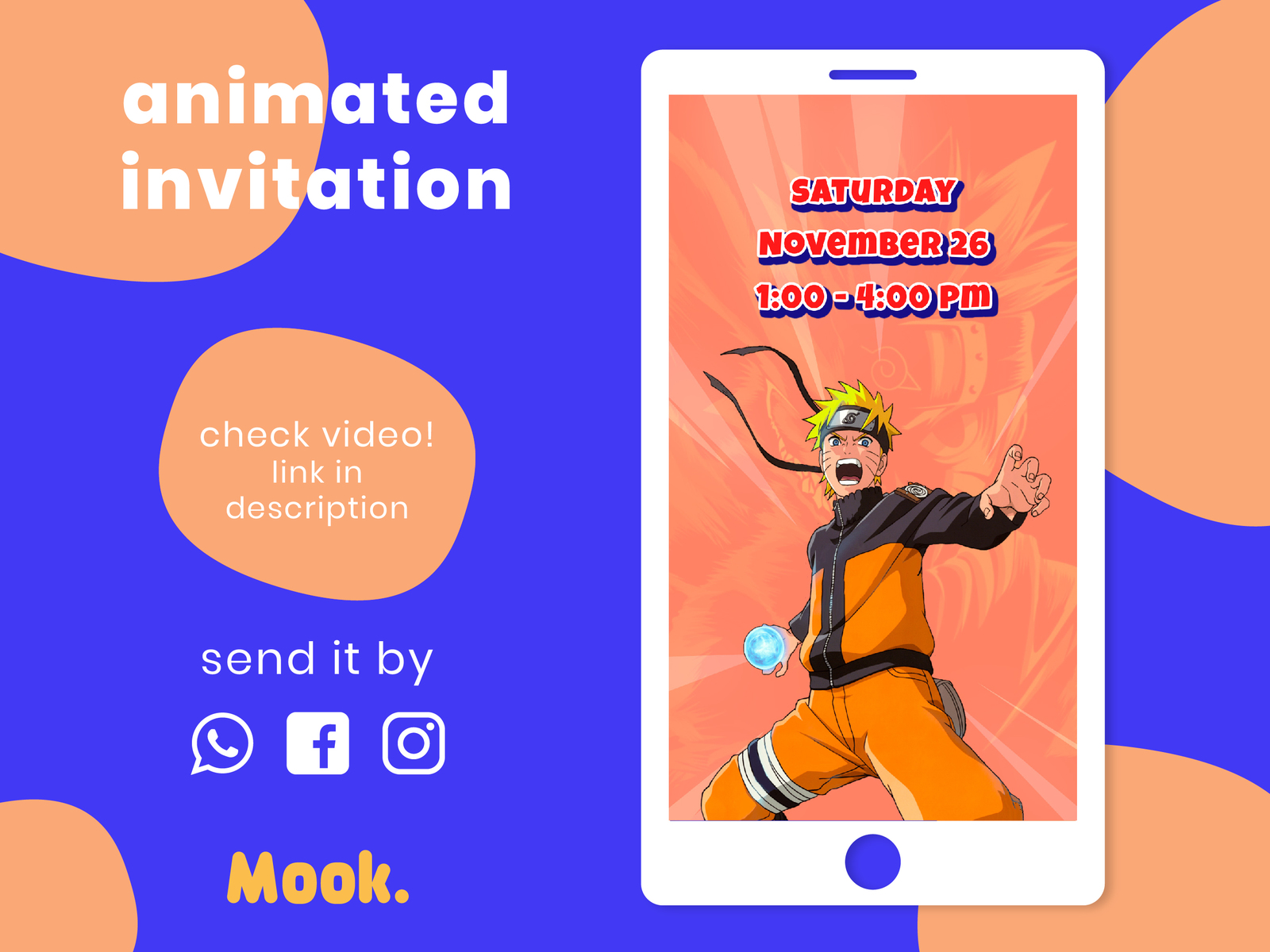 Naruto Invitation, Naruto Video Invitation, Naruto Birthday Invitation ...