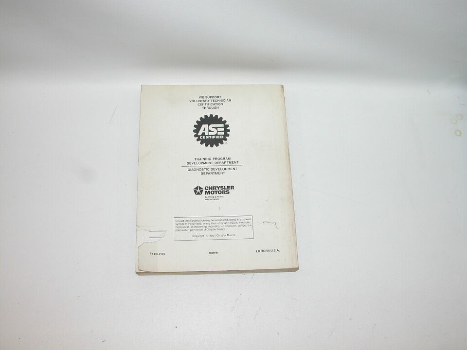 1991 Chrysler Vehicle Communication Diagnostic Procedures Repair Manual ...
