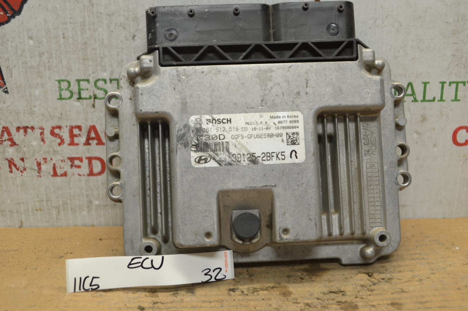 2016 Hyundai Veloster Engine Control Unit ECU 391252BFK5 Module 32-11C5 ...