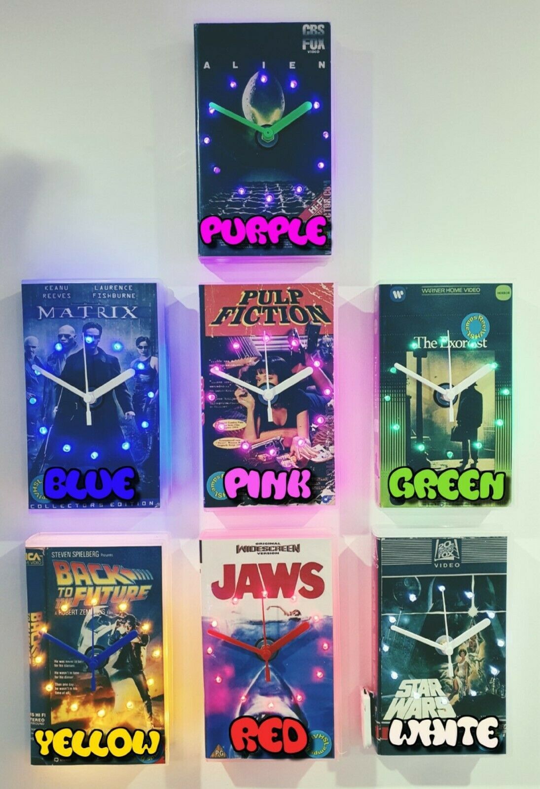 Retro Original backmlit LED VHS Clock, Blockbuster VHS Case Desk or ...