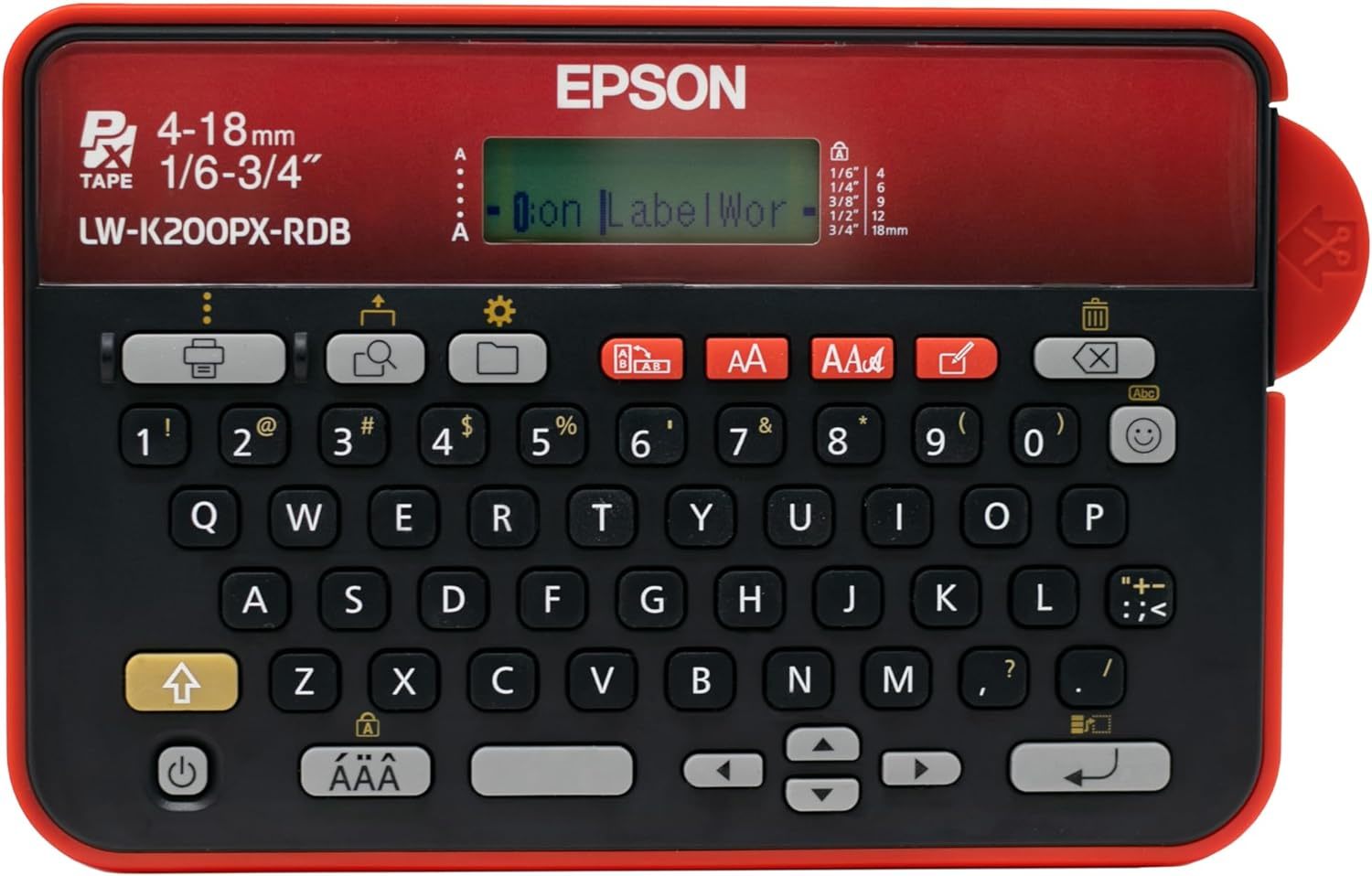 Epson Lw-K200Px-Rdb Portable Qwerty Keyboard Label Maker - Red Black ...