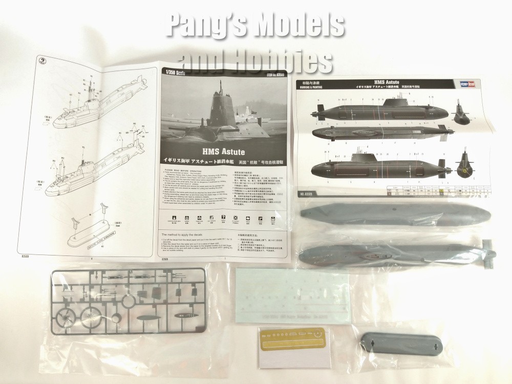 HMS Astute Nuclear Attack Submarine - Royal Navy 1/350 Scale Model Kit ...