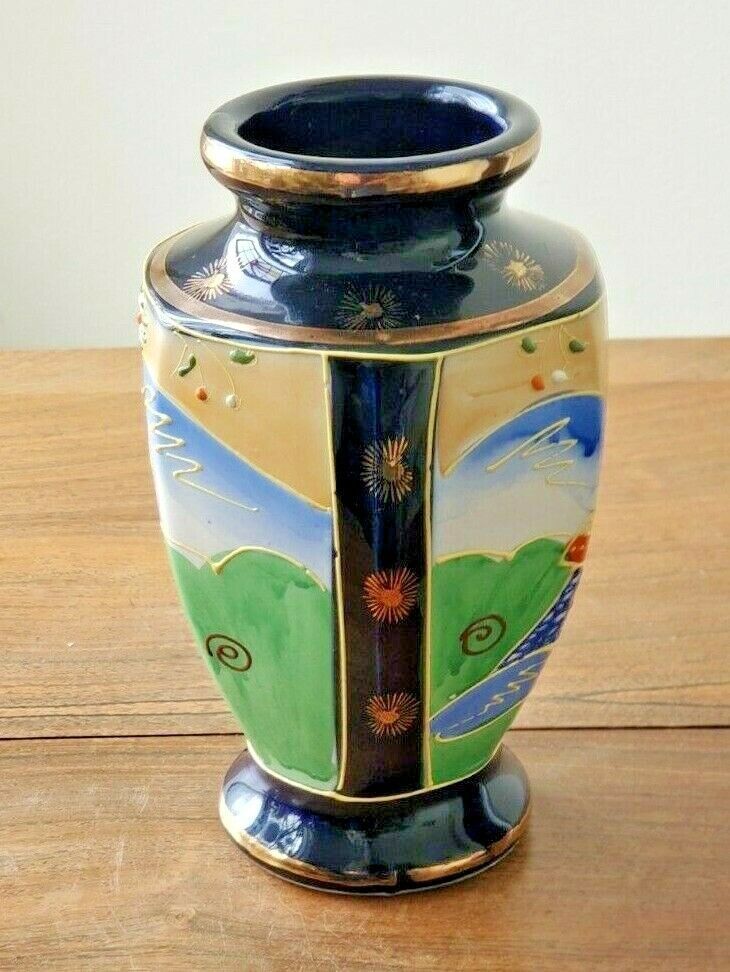 Vintage 1920's Hand Painted Japanese Moriage Vase Made In Japan - Asian ...