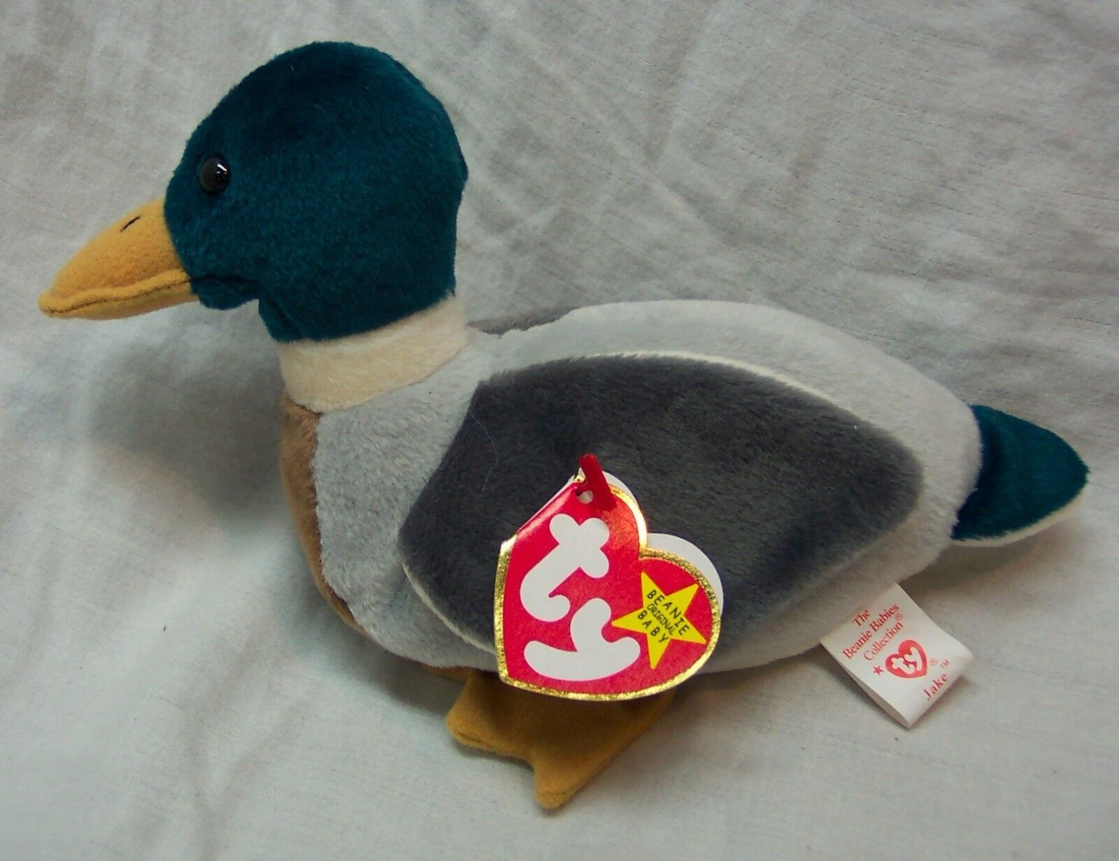 TY Beanie Baby JAKE THE MALLARD DUCK 7" Stuffed Animal NEW - Retired