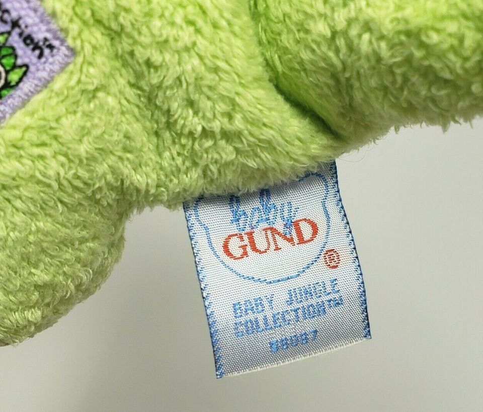 BABY GUND GREEN ALLIGATOR RATTLE JUNGLE COLLECTION STUFFED ANIMAL PLUSH ...