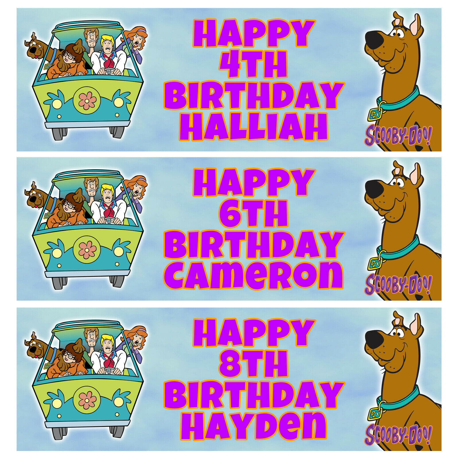 SCOOBY DOO Personalised Birthday Banner - Scooby Doo Birthday Party ...