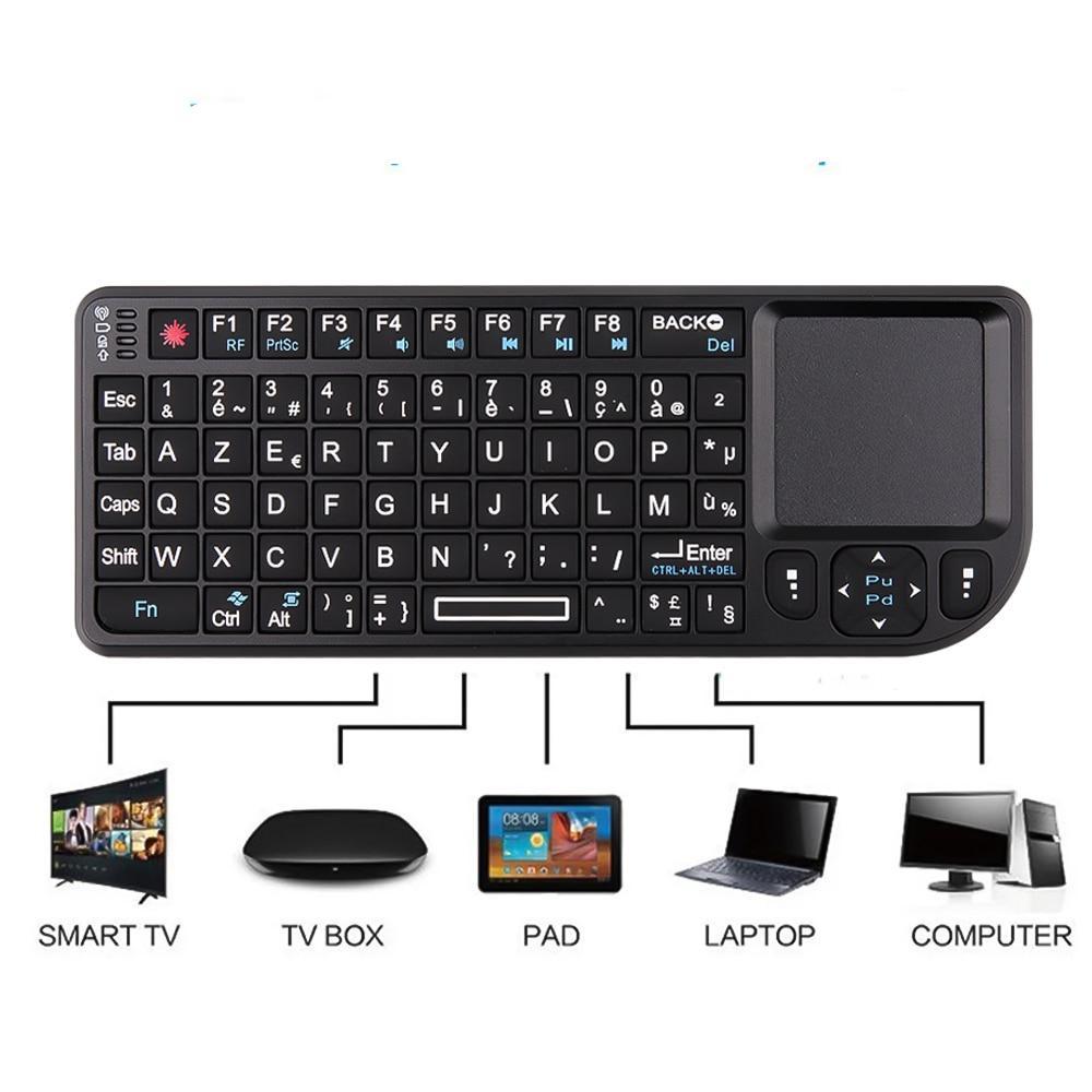 Mini 2.4G RF Wireless Keyboard - Rainbow Backlight, French - Keyboards ...