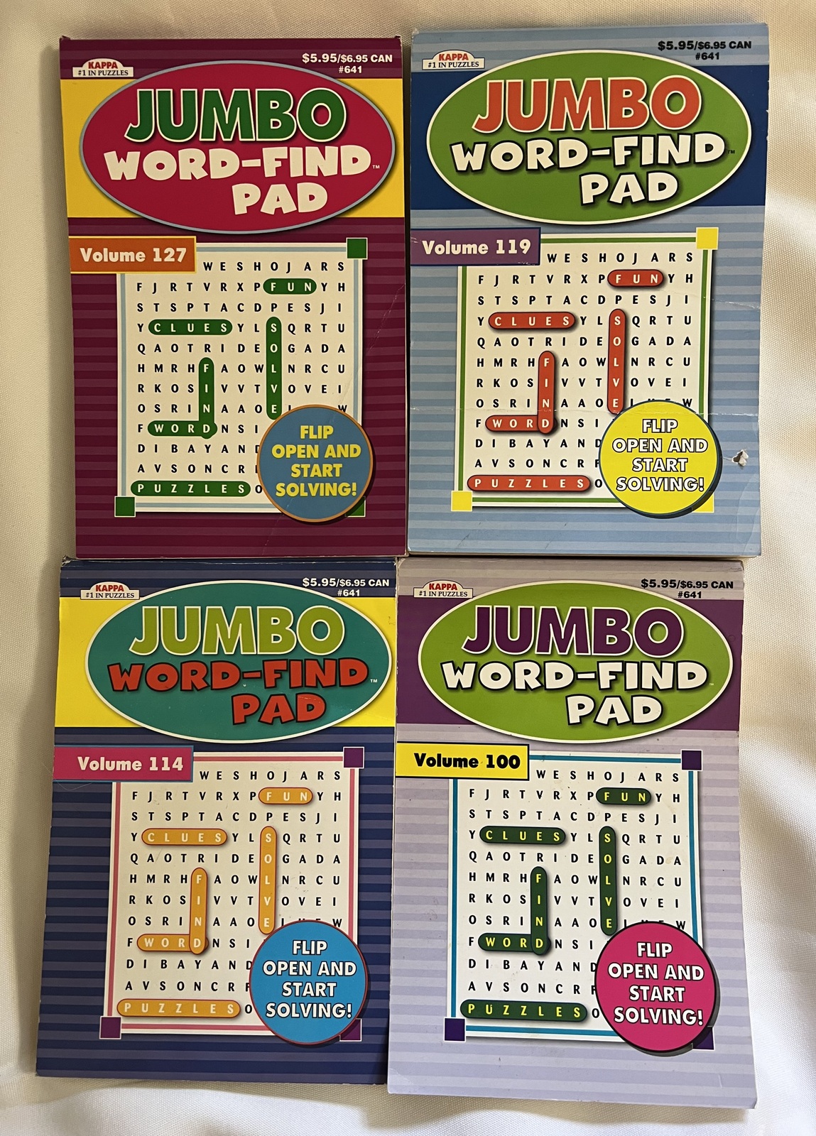 Lot of 4 Kappa Jumbo Word-Find Pad Circle Word Find Puzzle Books 2021 ...