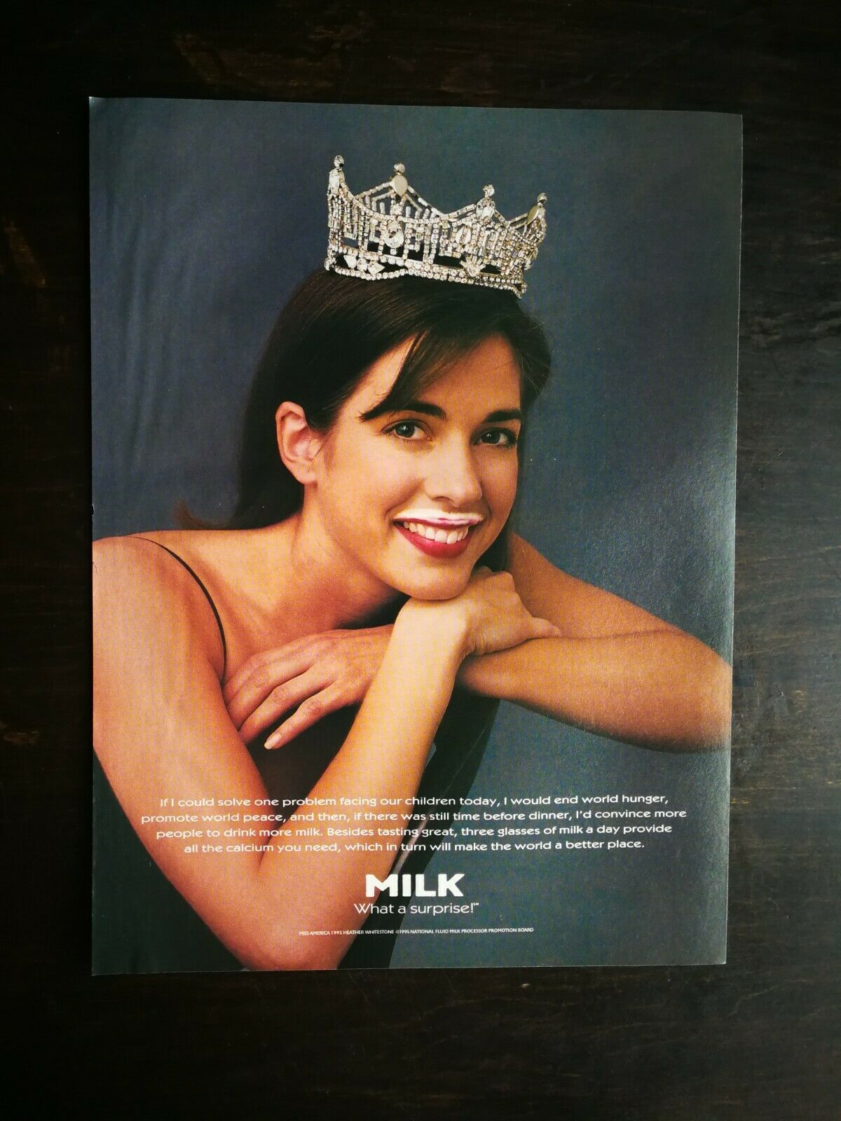 1995 Heather Whitestone Miss America Got Milk Full Page Original Ad