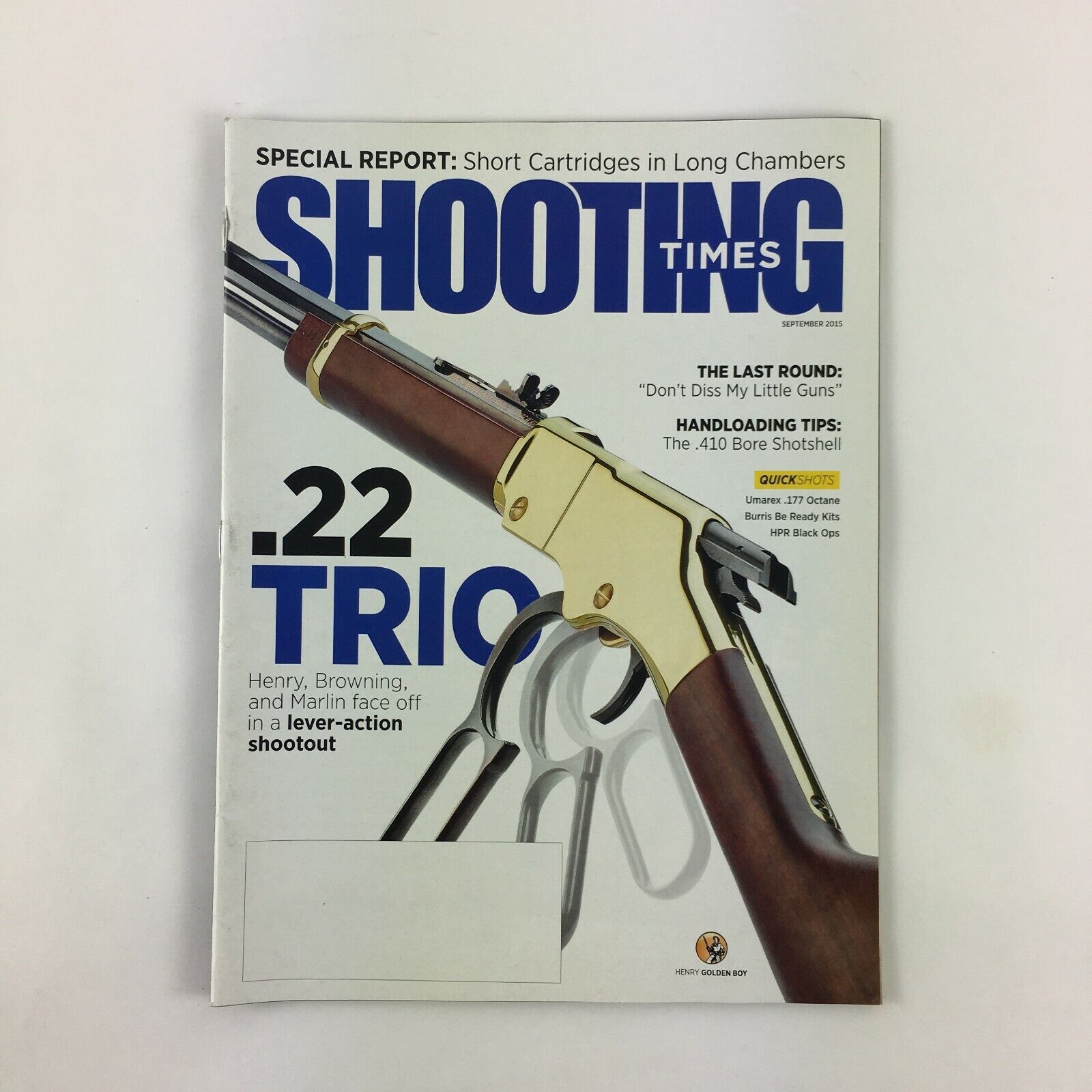 September 2015 Shooting Times Magazine .22 Trio .410 Bore Shotshell ...