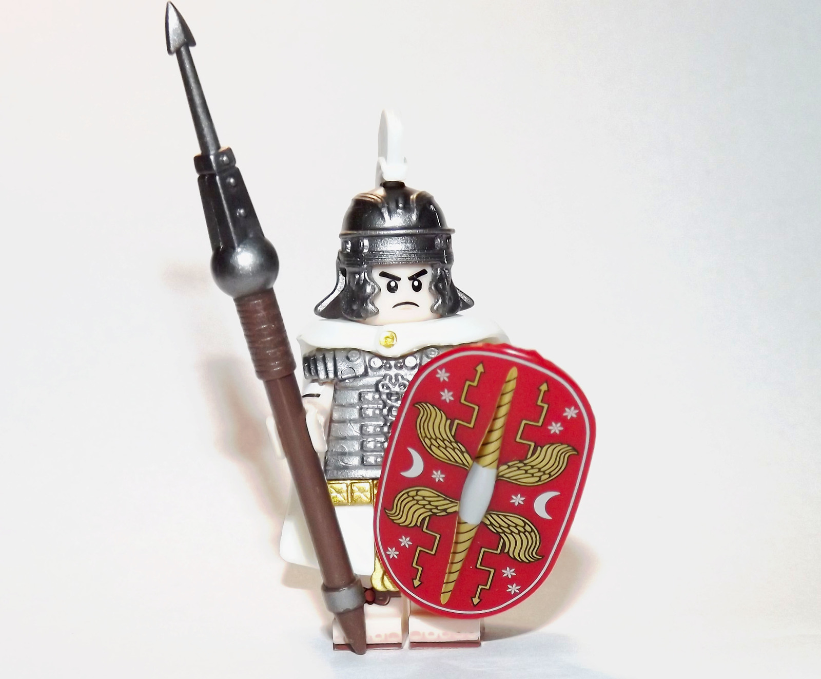PAPBRIKS Roman legionary with Parma Shield soldier Custom Minifigure ...