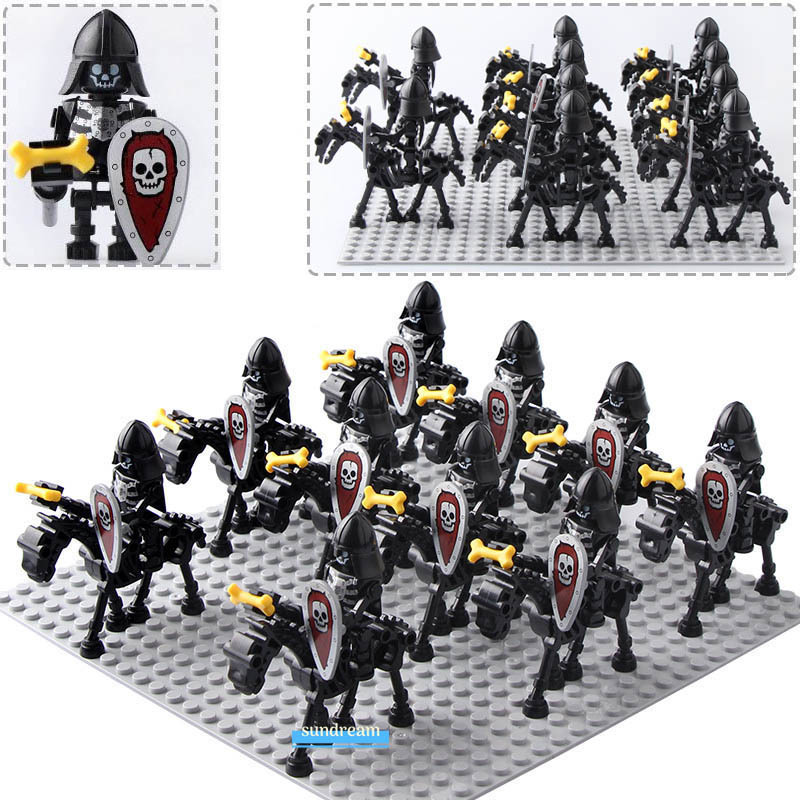 Castle Knights Skeleton Skeletal Horses Lego Compatible Minifigures ...