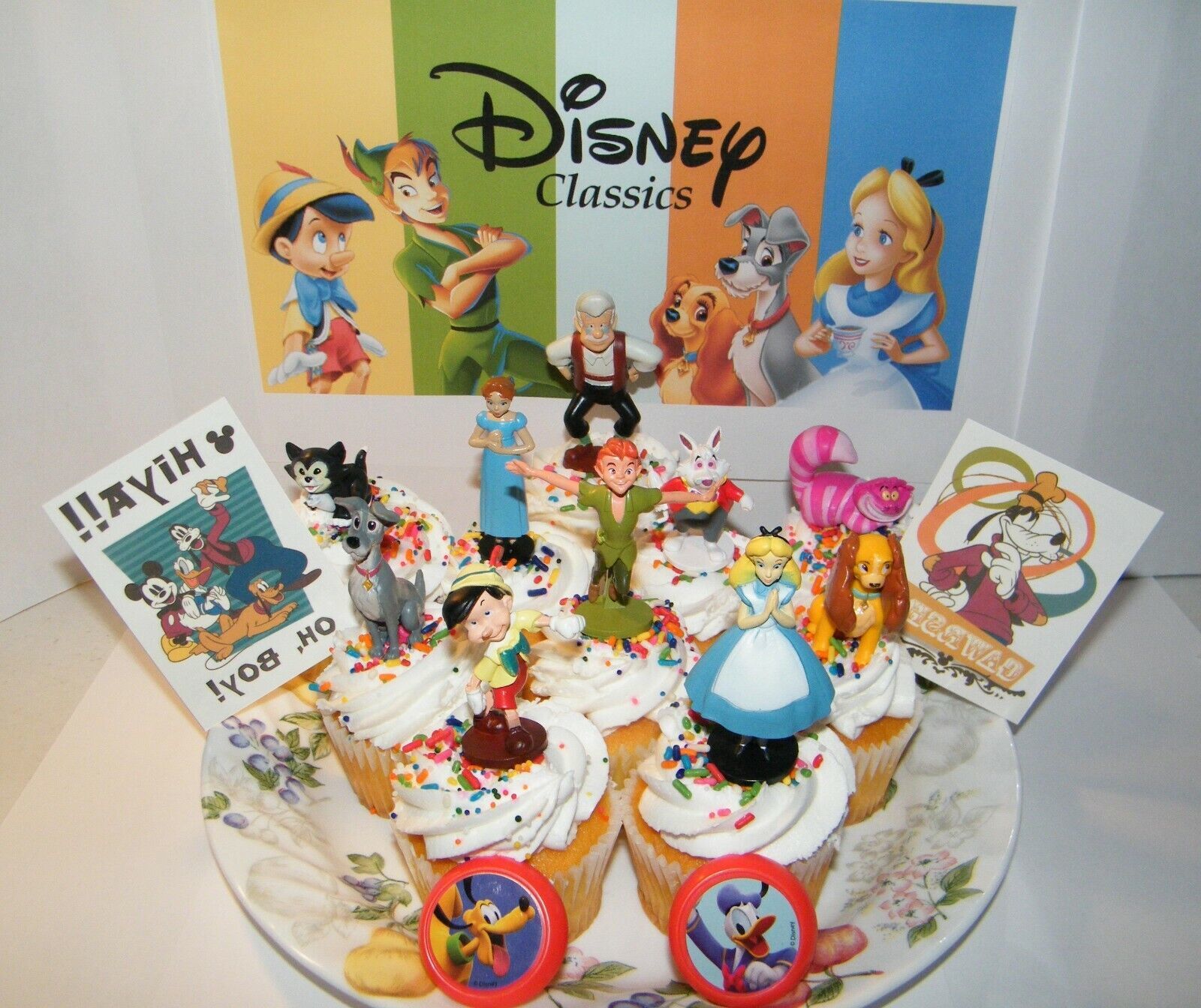 Disney Classic Movies Cake Toppers Set Peter Pan Pinocchio Alice In ...