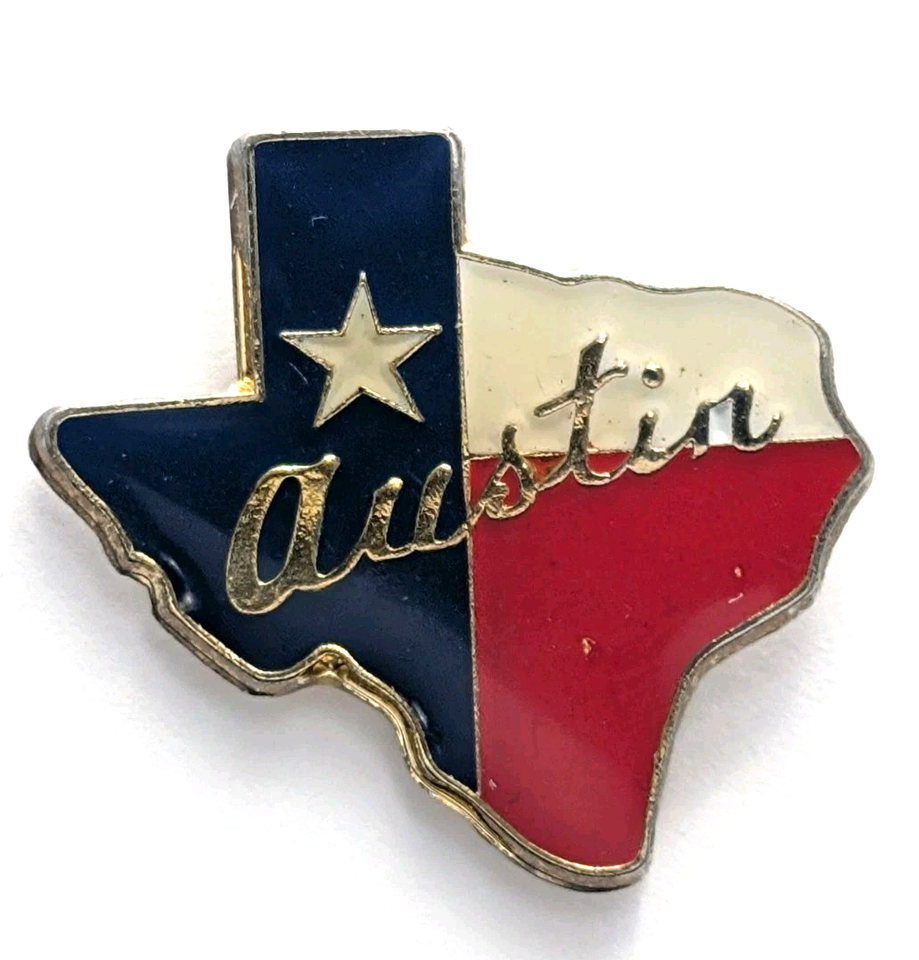 Austin Texas State Flag Map Pin Lone Star Souvenir Travel Collectible ...