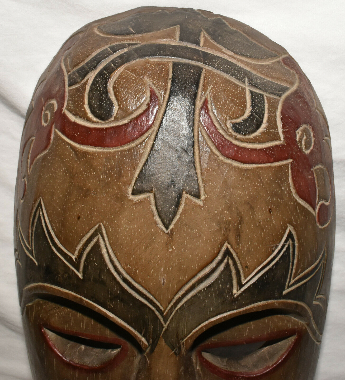 Vintage Indonesian Dayak Tribal Mask Hand Carved Hand Painted ...