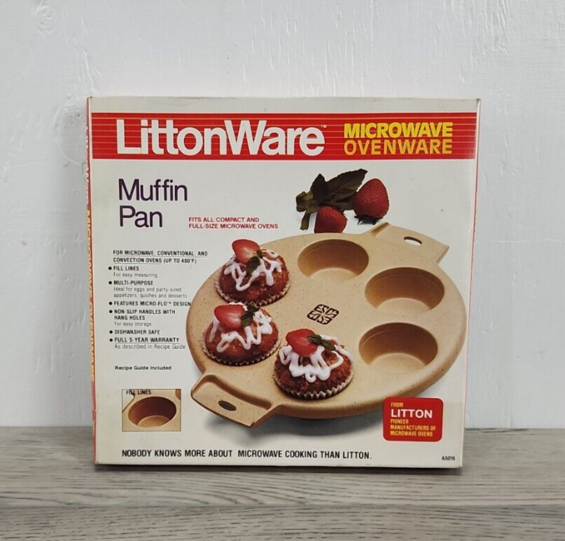 Vintage Littonware Microwave Ovenware Muffin Cupcake Pan A5106 ...