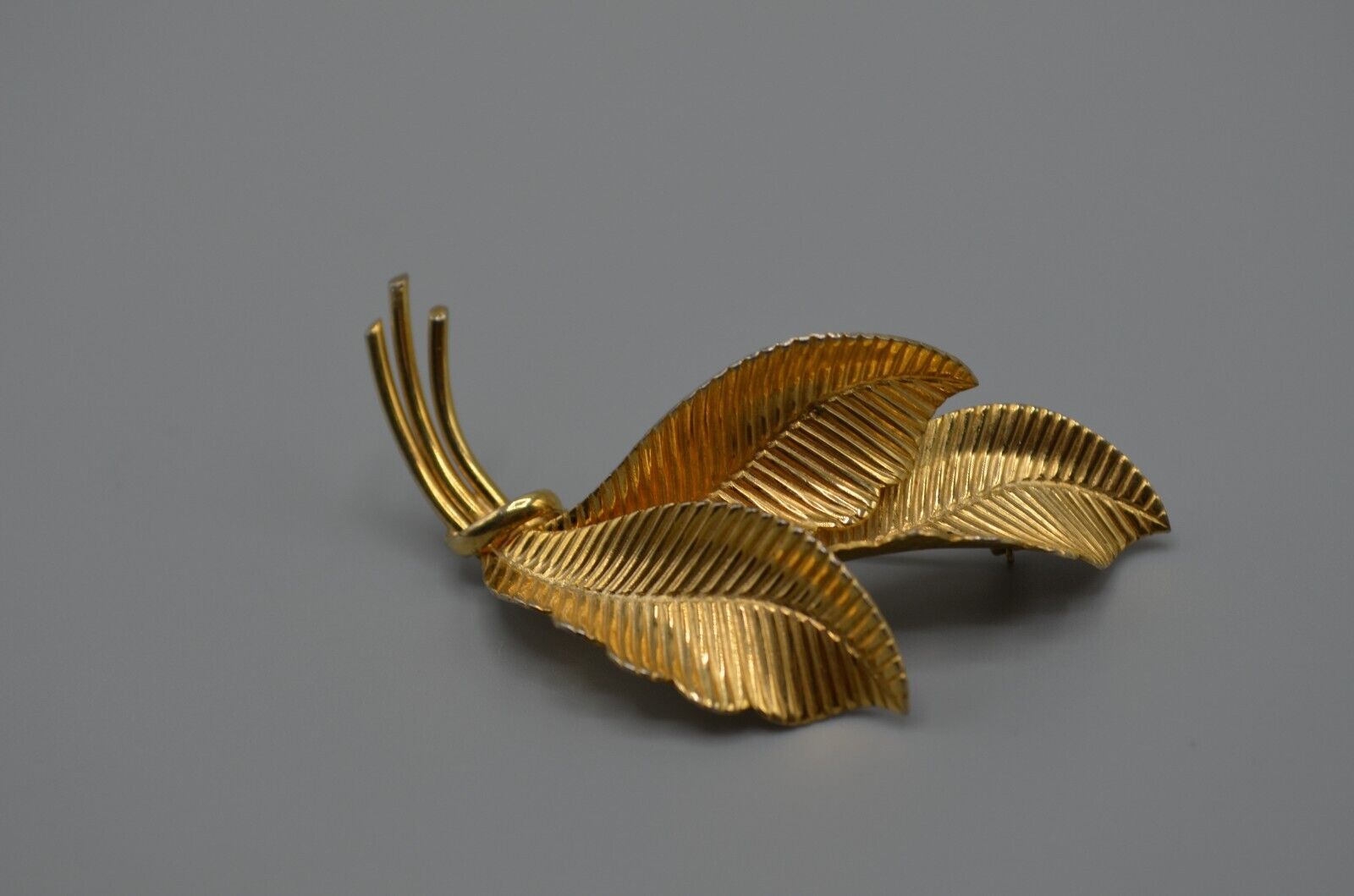 12 Karat Gold Filled Leaf Brooch Three Leaves BB Binder Brothers 1930s ...