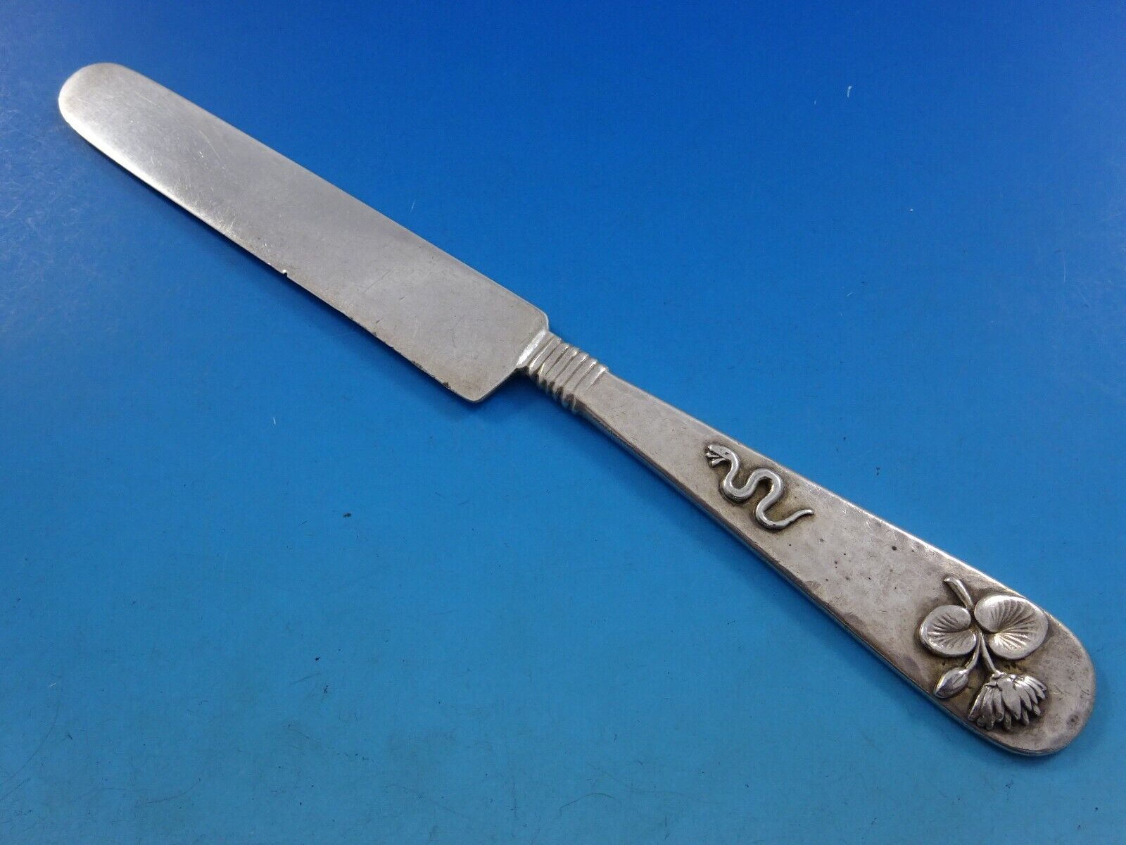 Hammered and Applied by Shiebler Sterling Silver Tea Knife Lily Pad and ...