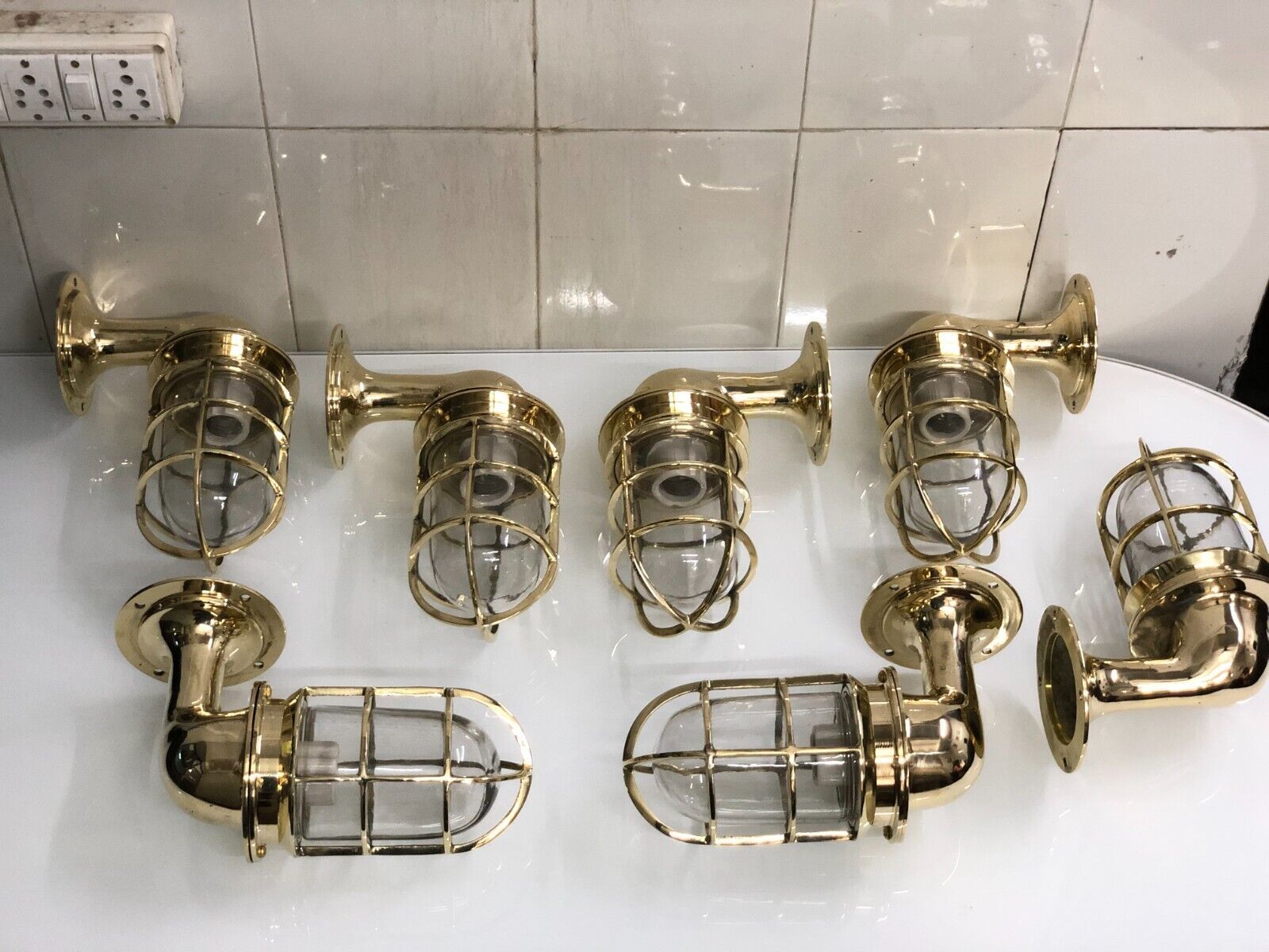 Nautical Model Marine Ship Bulkhead Wall Light Fixture Brass New 7 ...